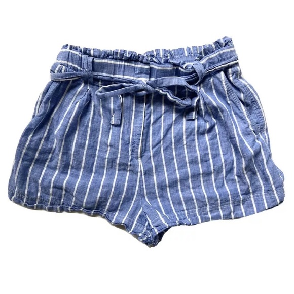 H&M | Shorts | Hm High Waisted Short Shorts Paper Bag Striped Blue ...